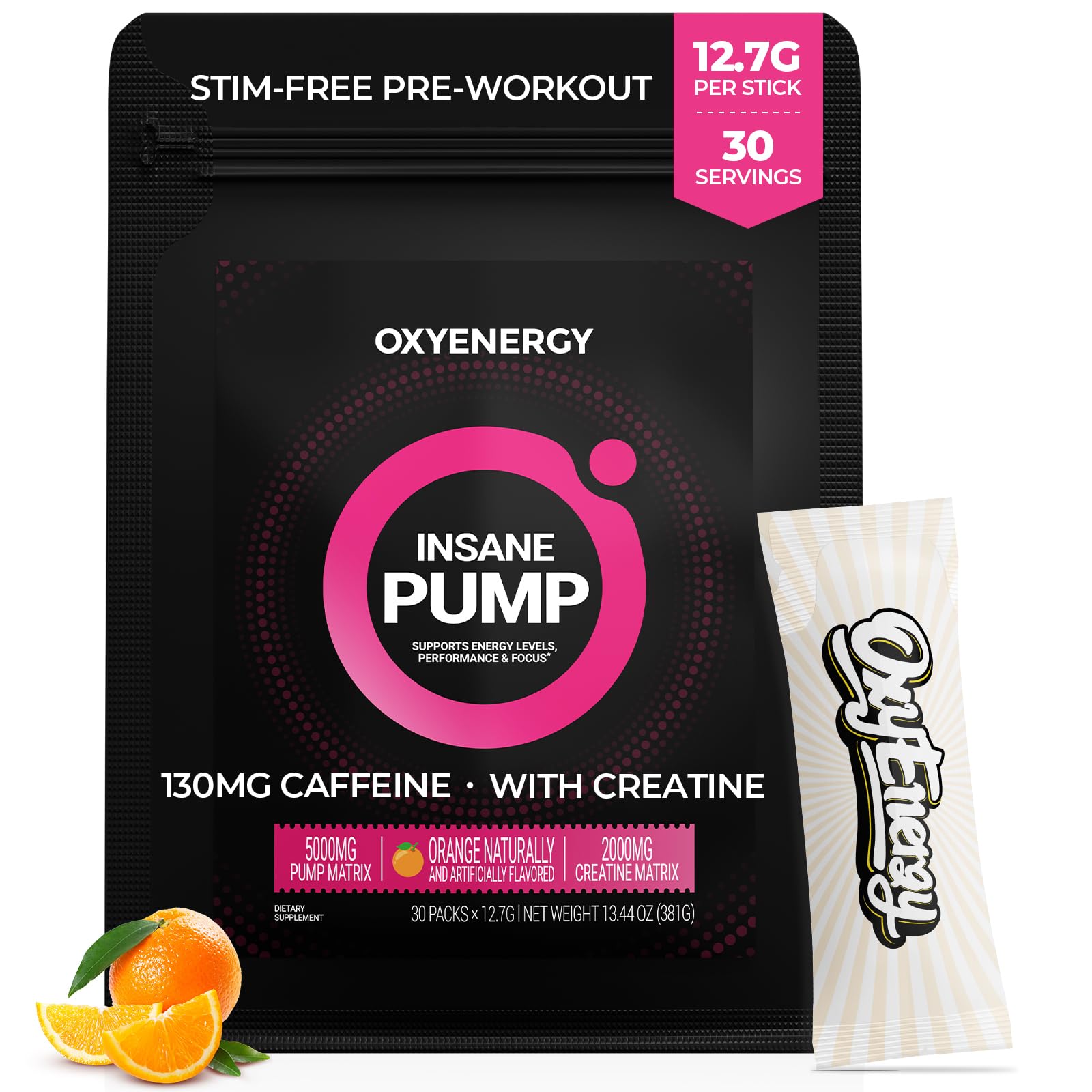 OxyEnergy pre workout powder sticks
