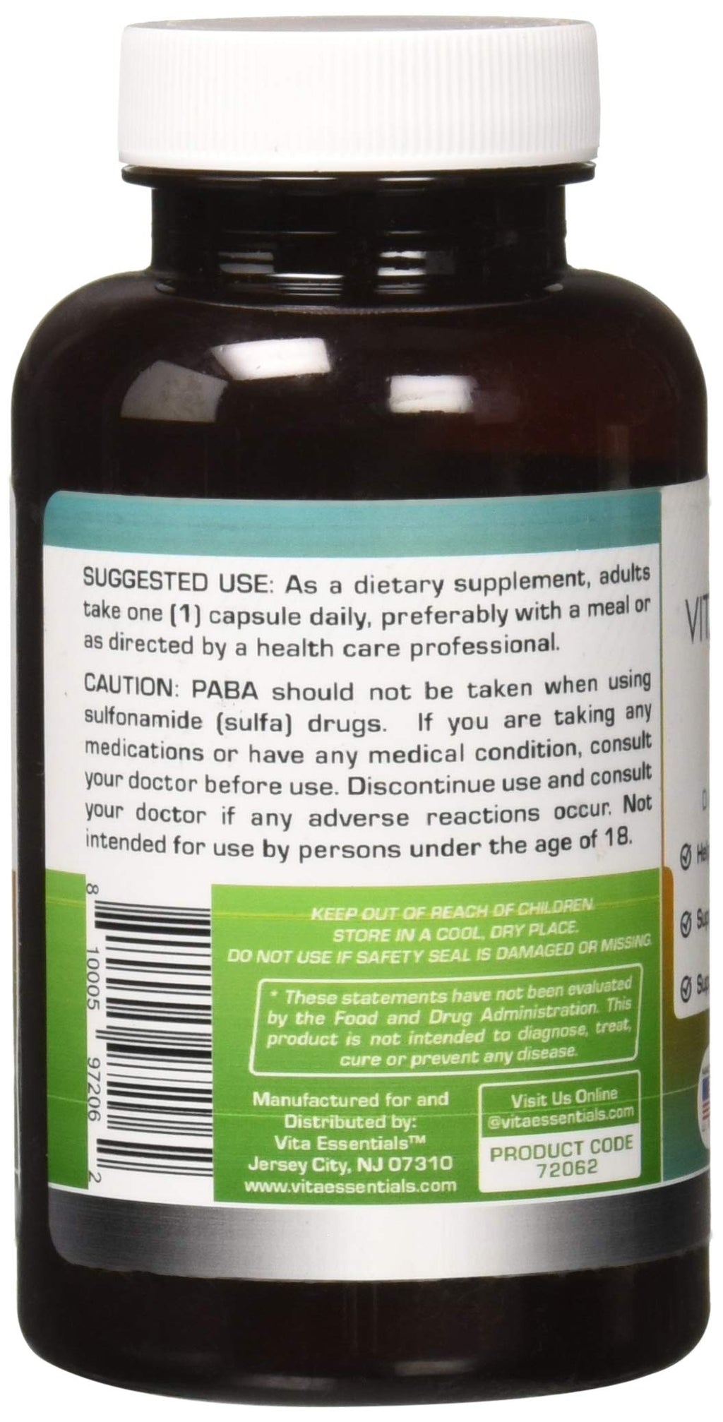 Paba vitamins for daily wellness