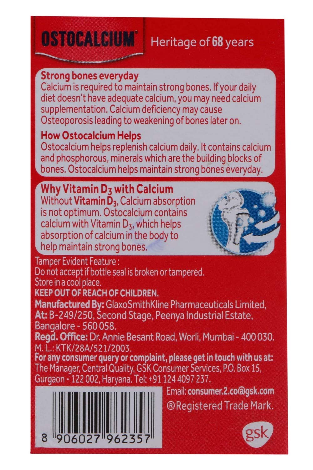 pack of 2 calcium tablets