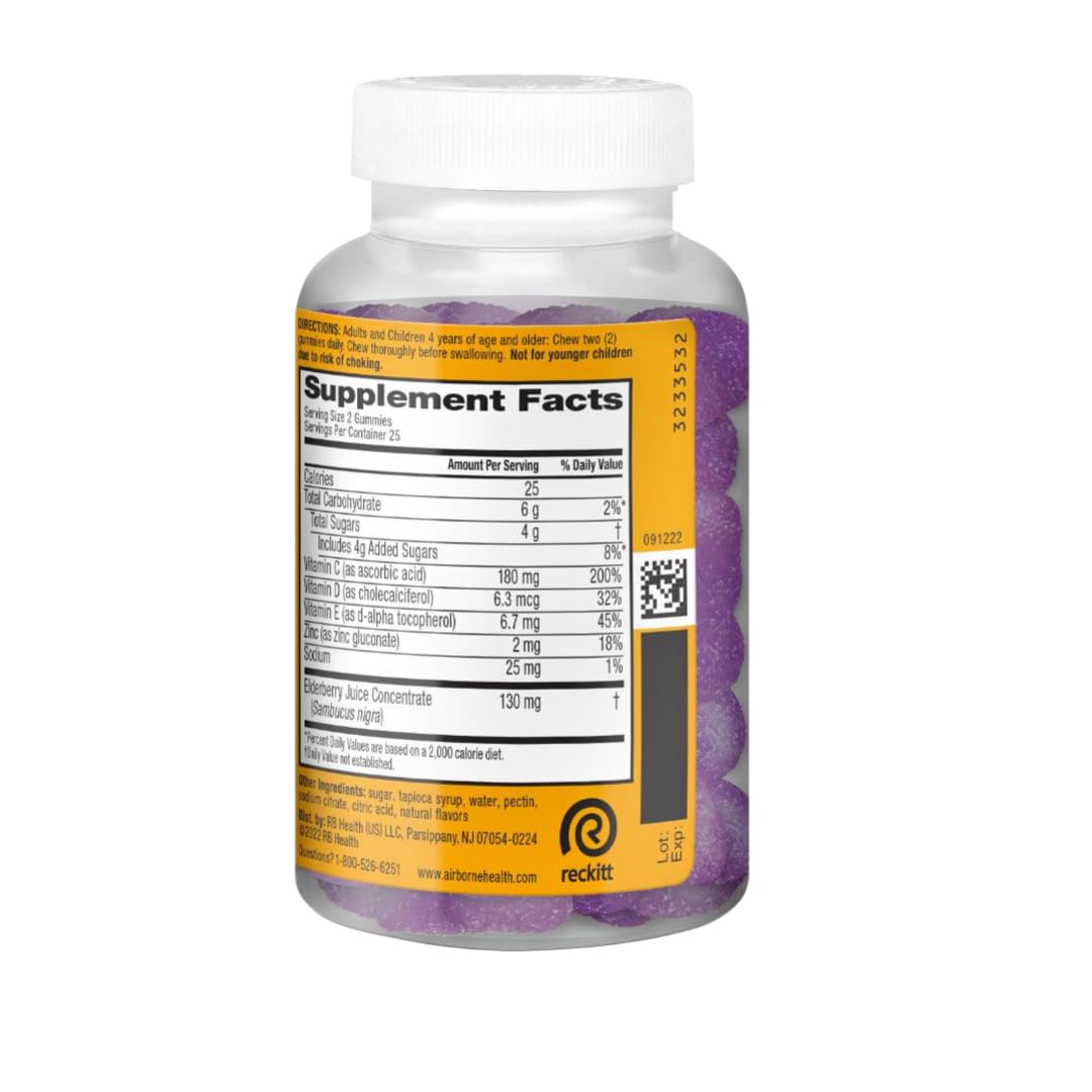 Pack of 2 elderberry gummy bottles