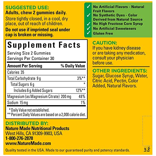 Pack of 2 magnesium gummies for family use