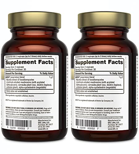 Pack of 2 mushroom supplements for wellness