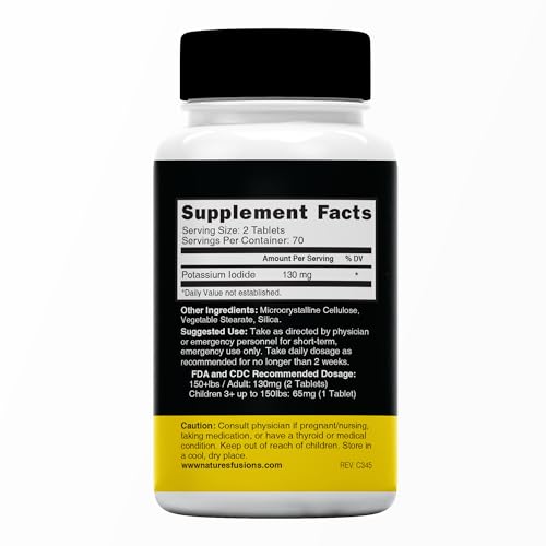 Pack of 2 potassium iodide tablets
