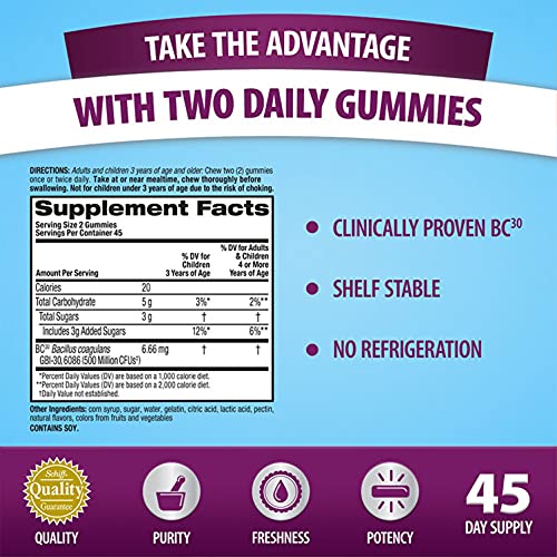 Pack of 2 probiotic gummy bottles