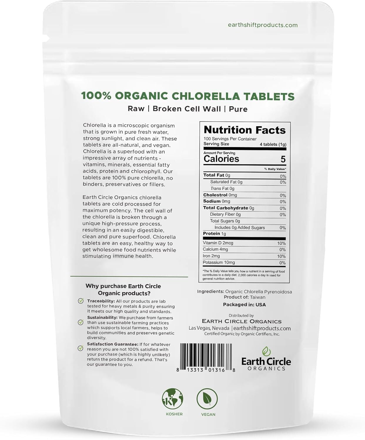 pack of 3 chlorella tablets