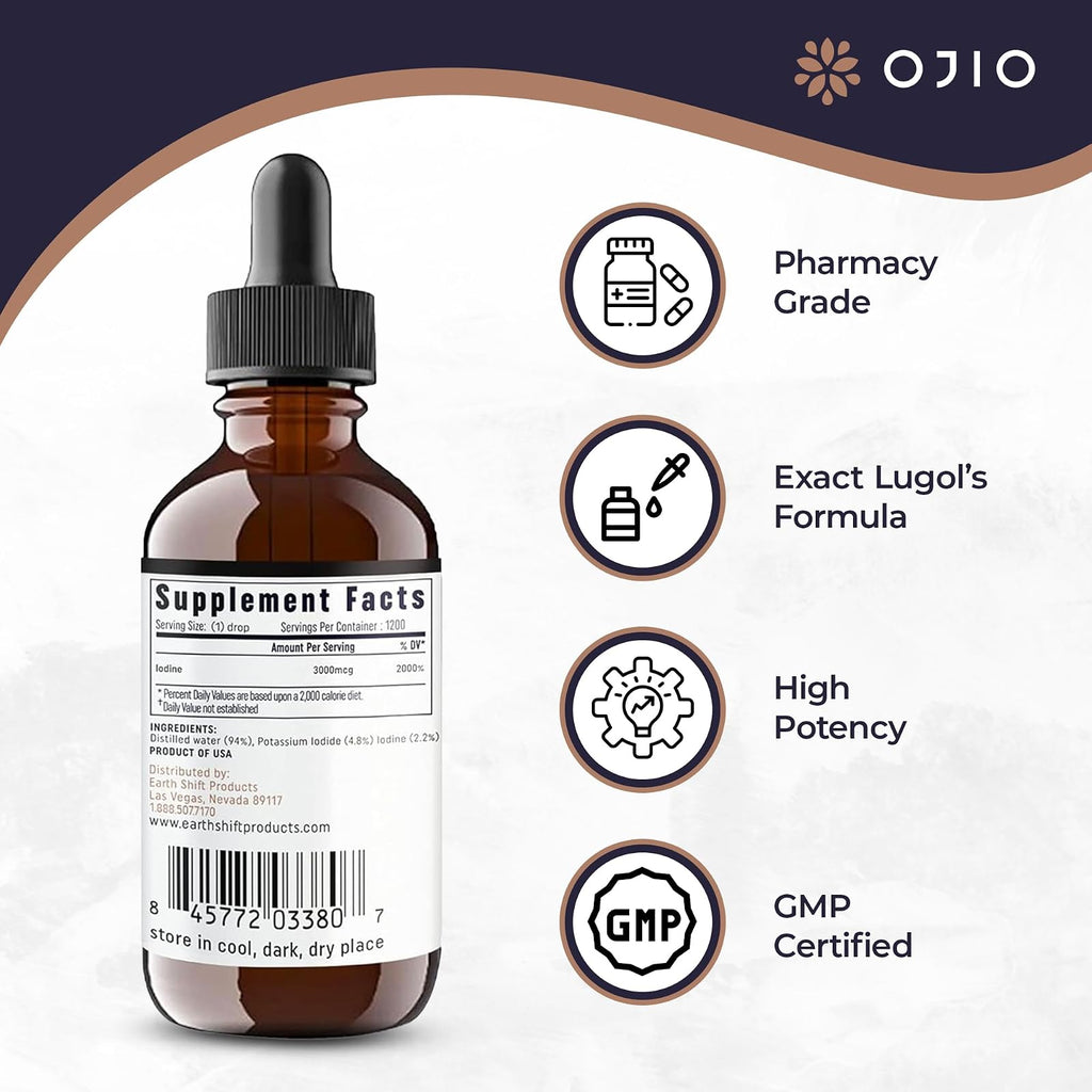 Pack of 3 Lugols iodine bottles