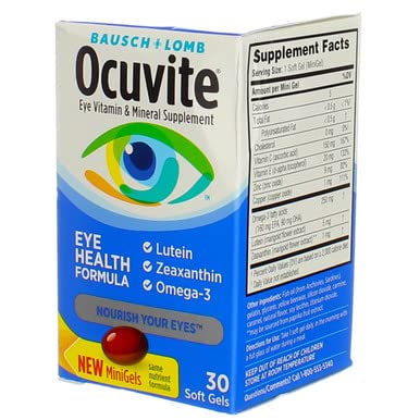 Pack of 3 Ocuvite vitamin bottles
