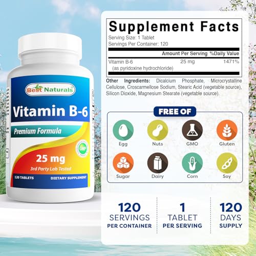 Pack of 3 vitamin B6 bottles