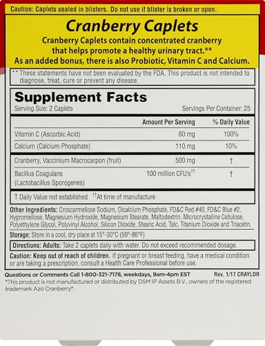 Pack of 4 cranberry health caplets