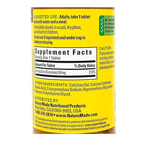 Pack of 4 zinc supplements