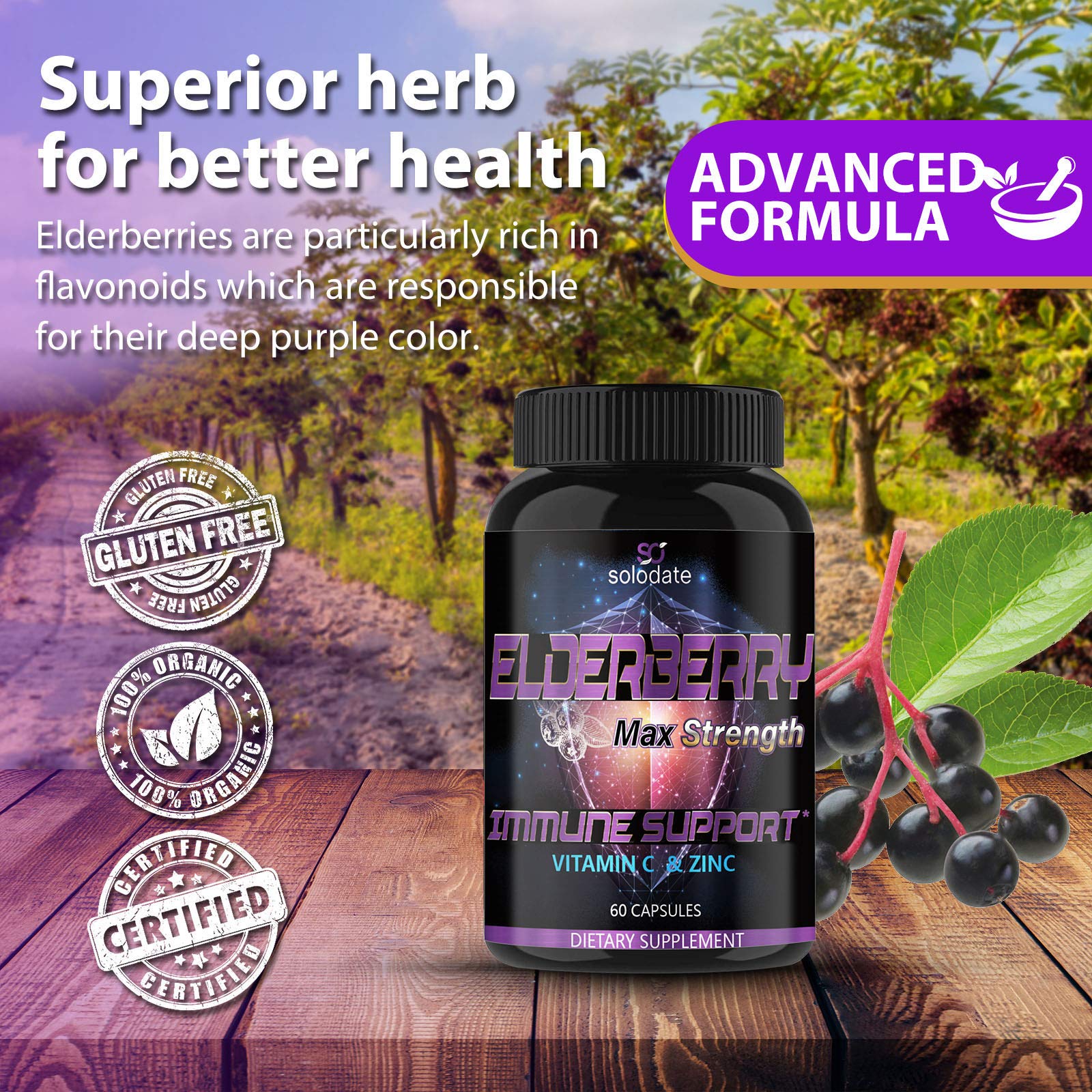 pack of elderberry capsules for vitality