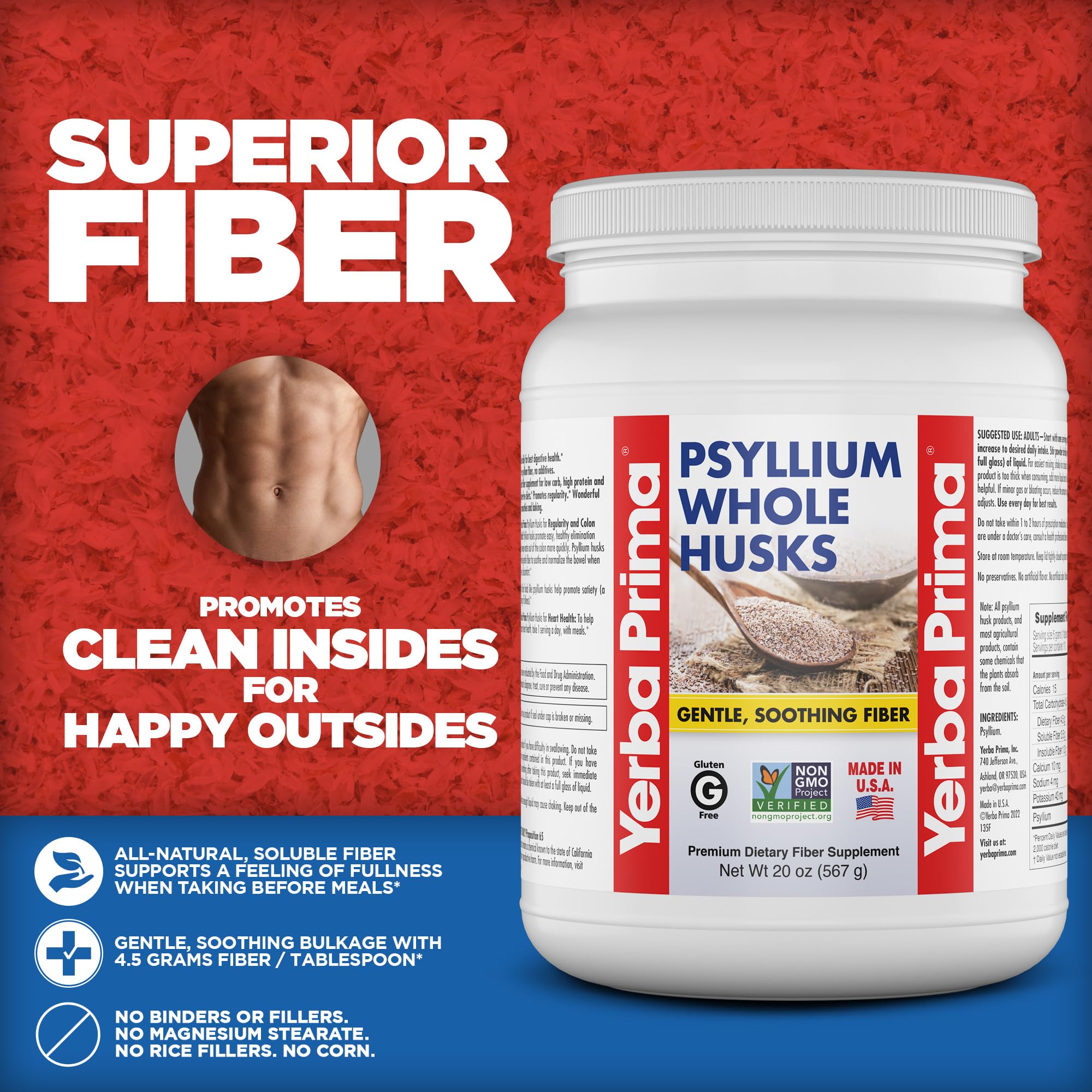 Pack of two psyllium fiber supplements