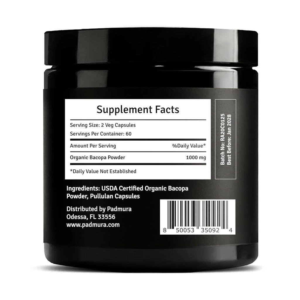PADMURA Bacopa Monnieri 1000 mg supplement