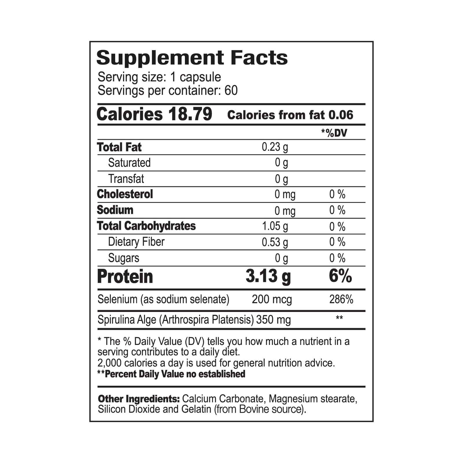 Paleolf spirulina capsules for energy