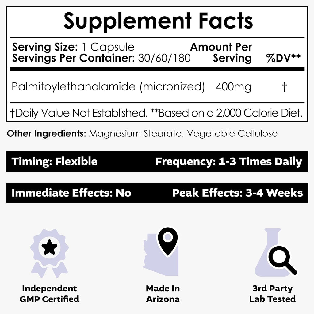 Palmitoylethanolamide capsules for cognitive support