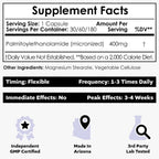 Palmitoylethanolamide capsules for cognitive support