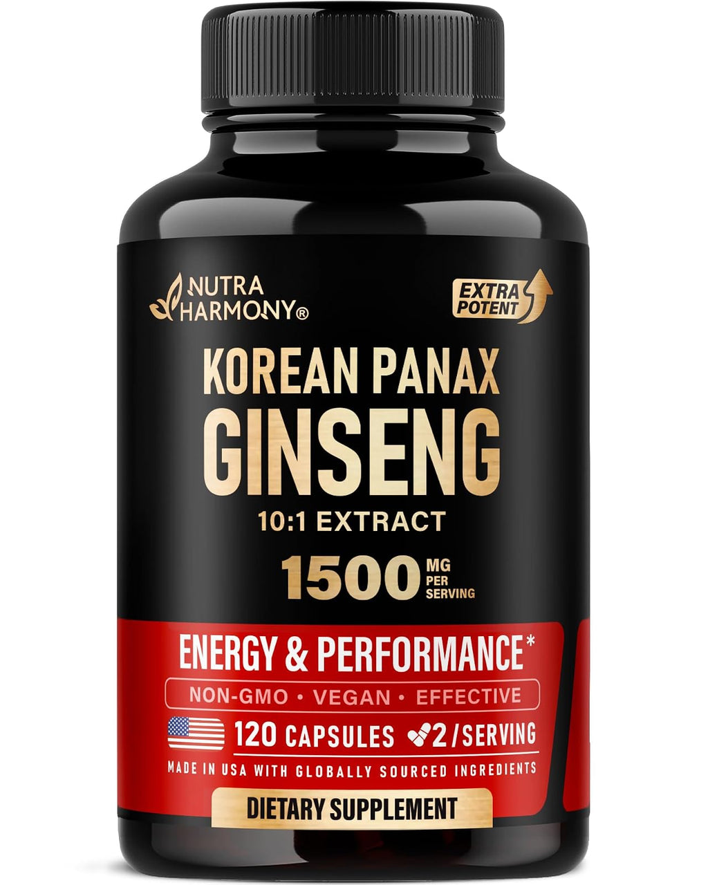 Panax ginseng 1500 mg capsules