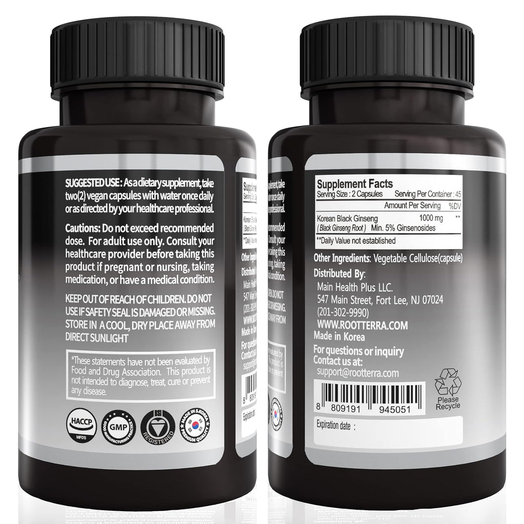 Panax ginseng capsules for wellness