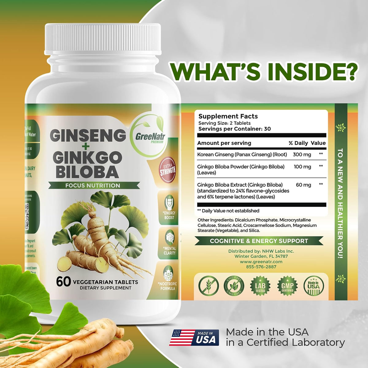 Panax Ginseng energy booster capsules