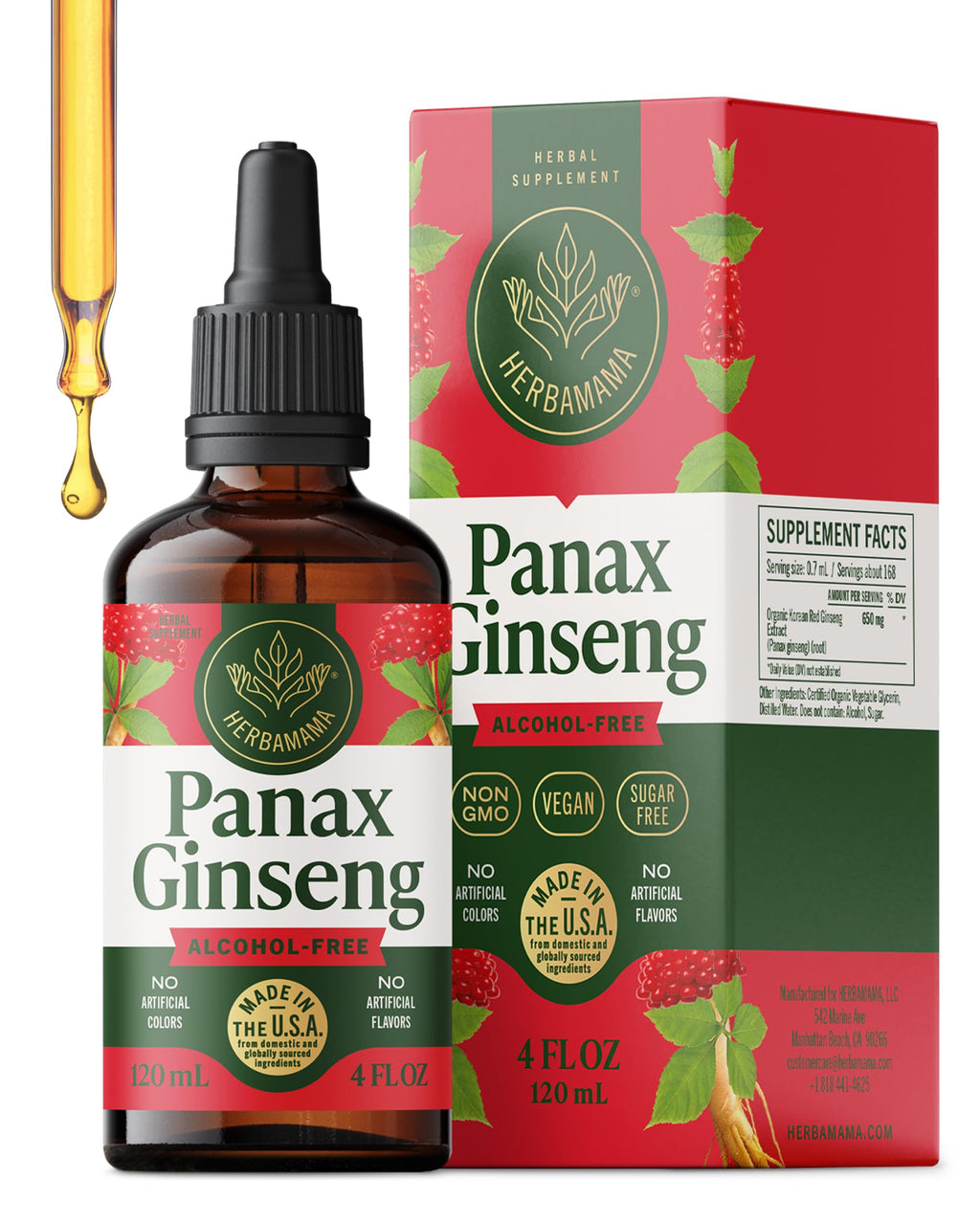 Panax ginseng energy booster drops