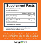 Panax ginseng energy support capsules