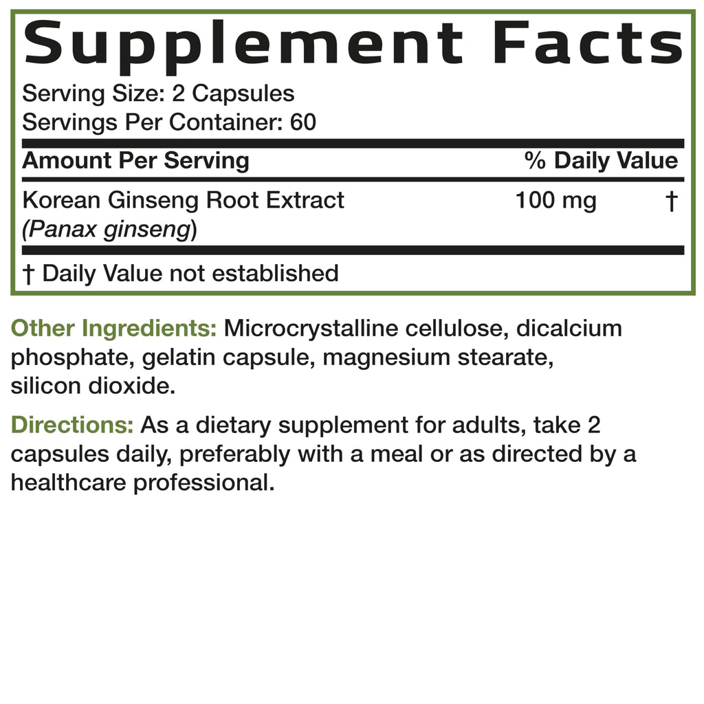 Panax ginseng for overall health