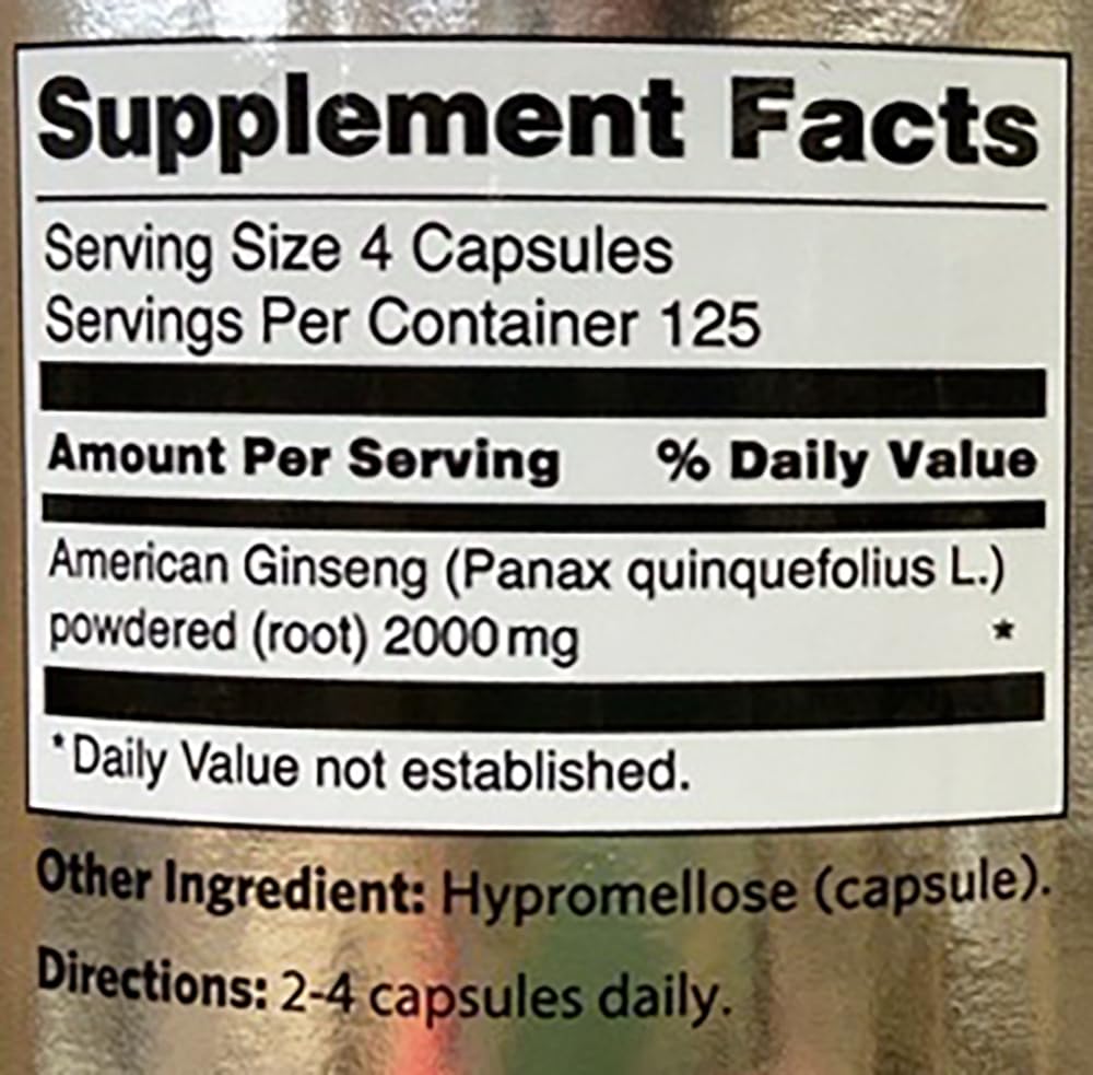 Panax ginseng herbal supplement