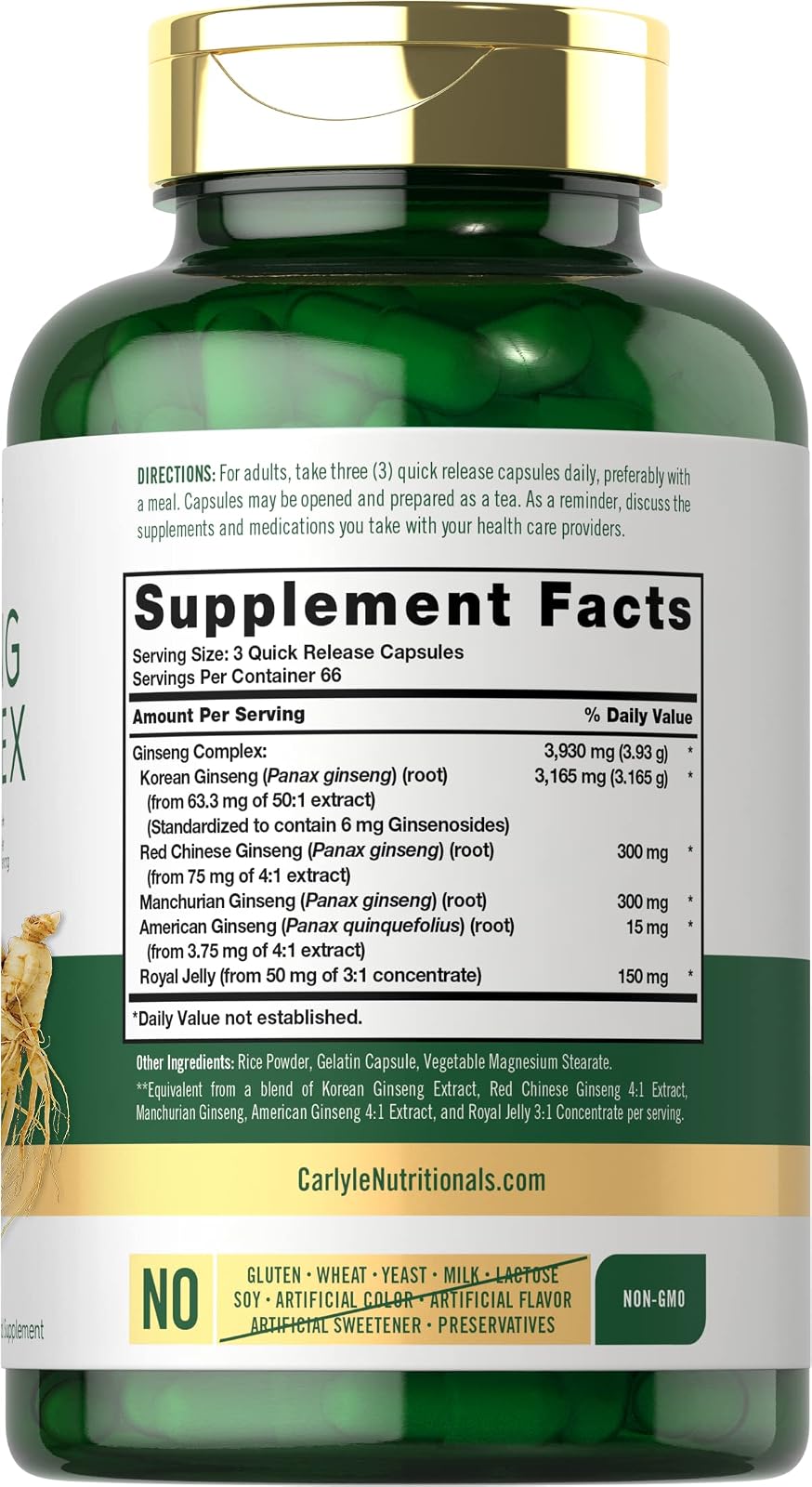 Panax ginseng herbal supplement