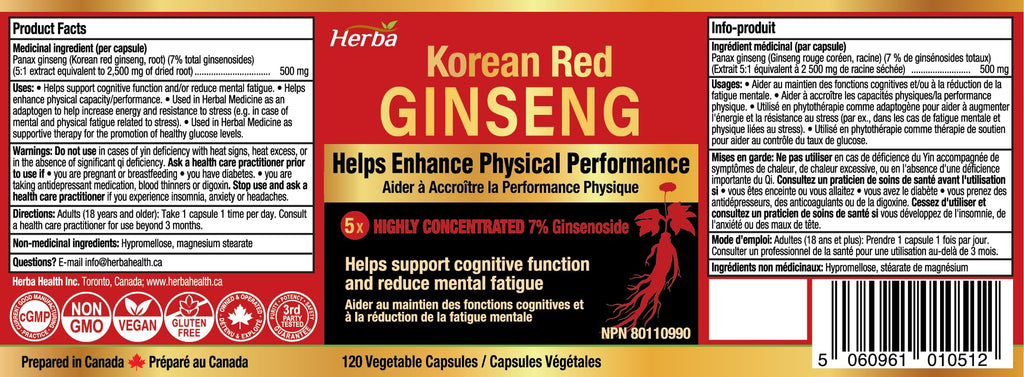 Panax ginseng supplement for vitality