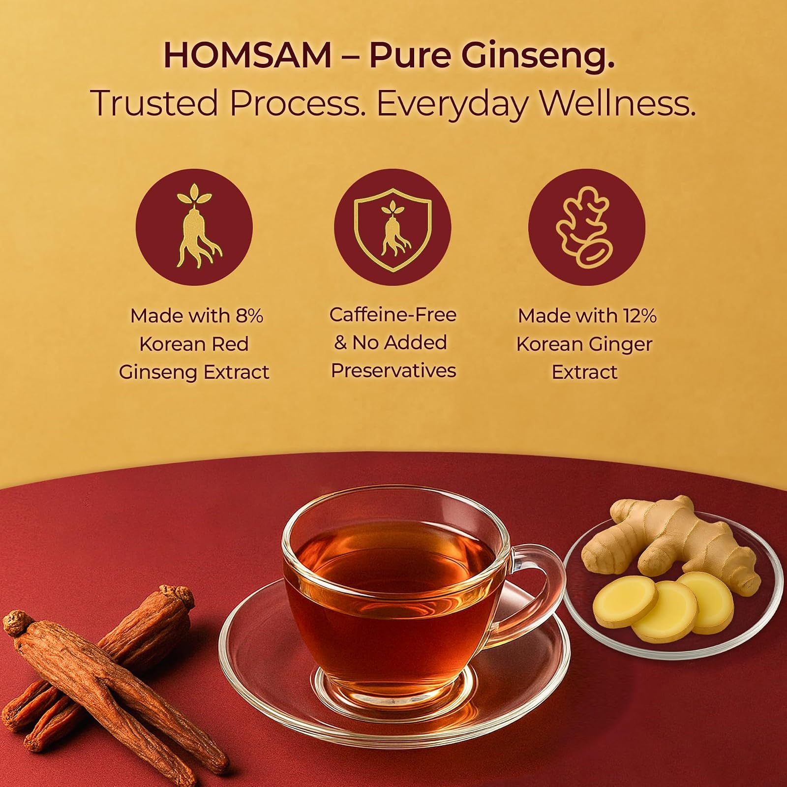 Panax ginseng with ginger blend