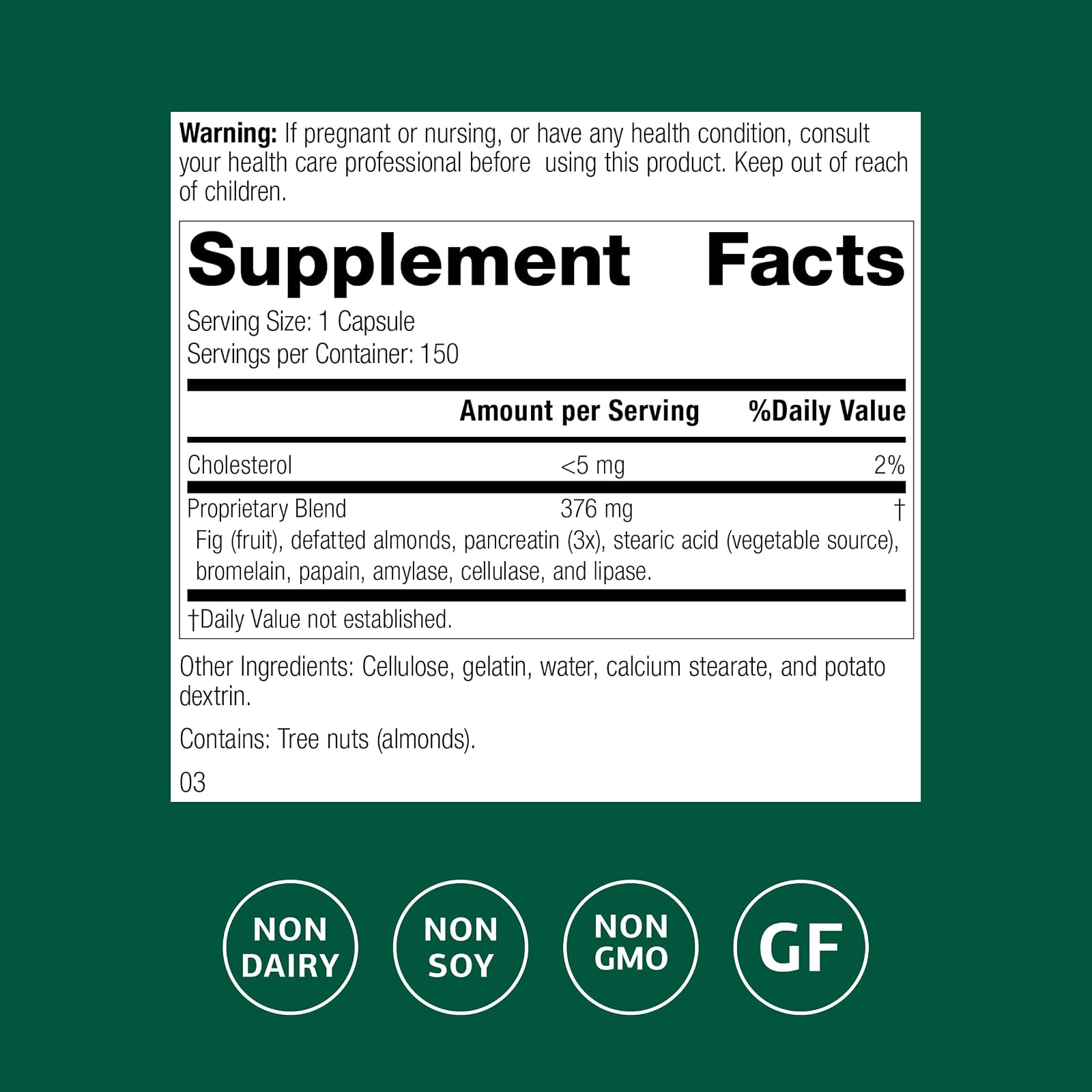 pancreatic enzyme support for digestion