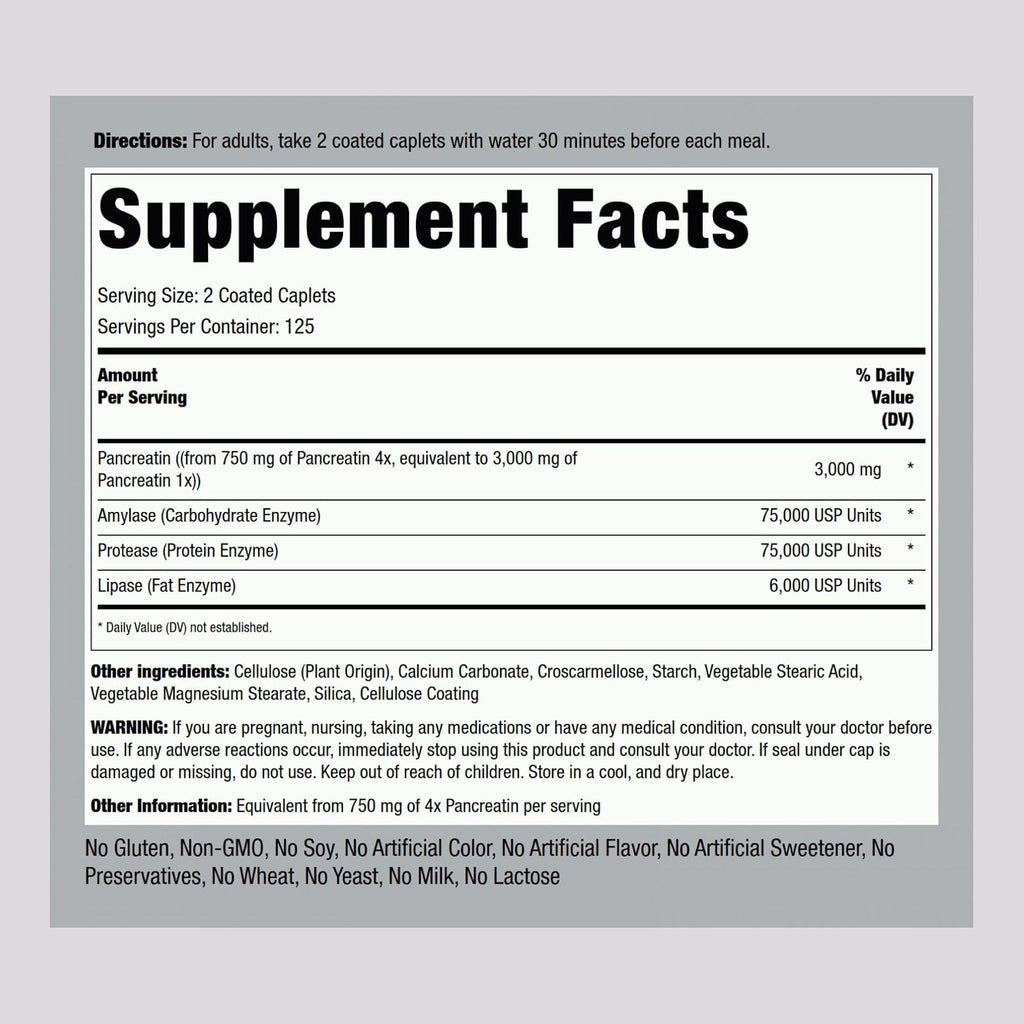 Pancreatin caplets for better digestion