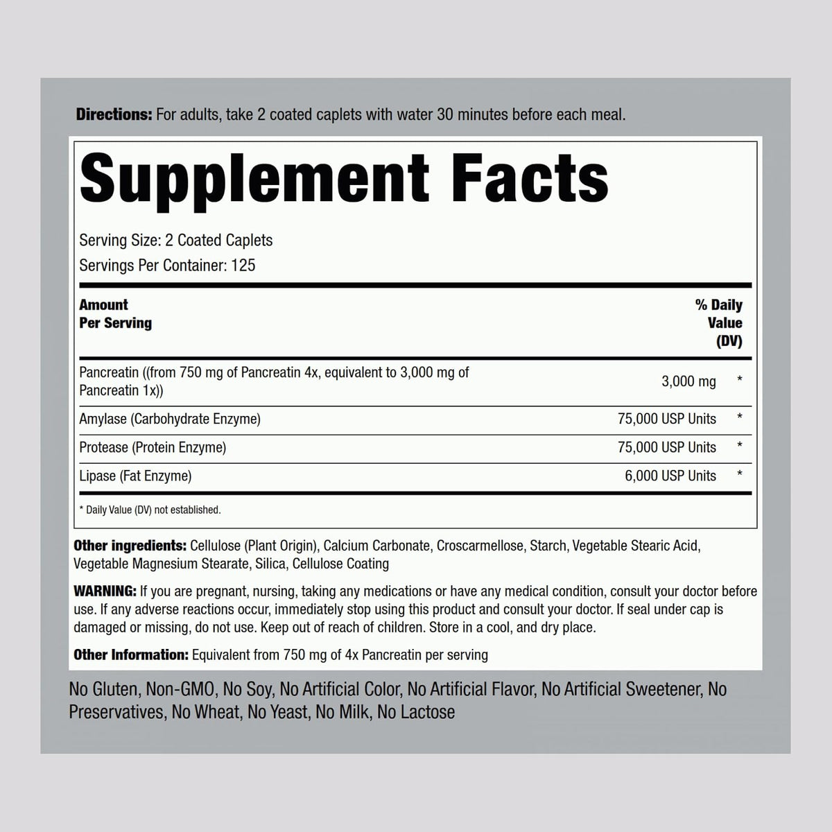Pancreatin caplets for better digestion