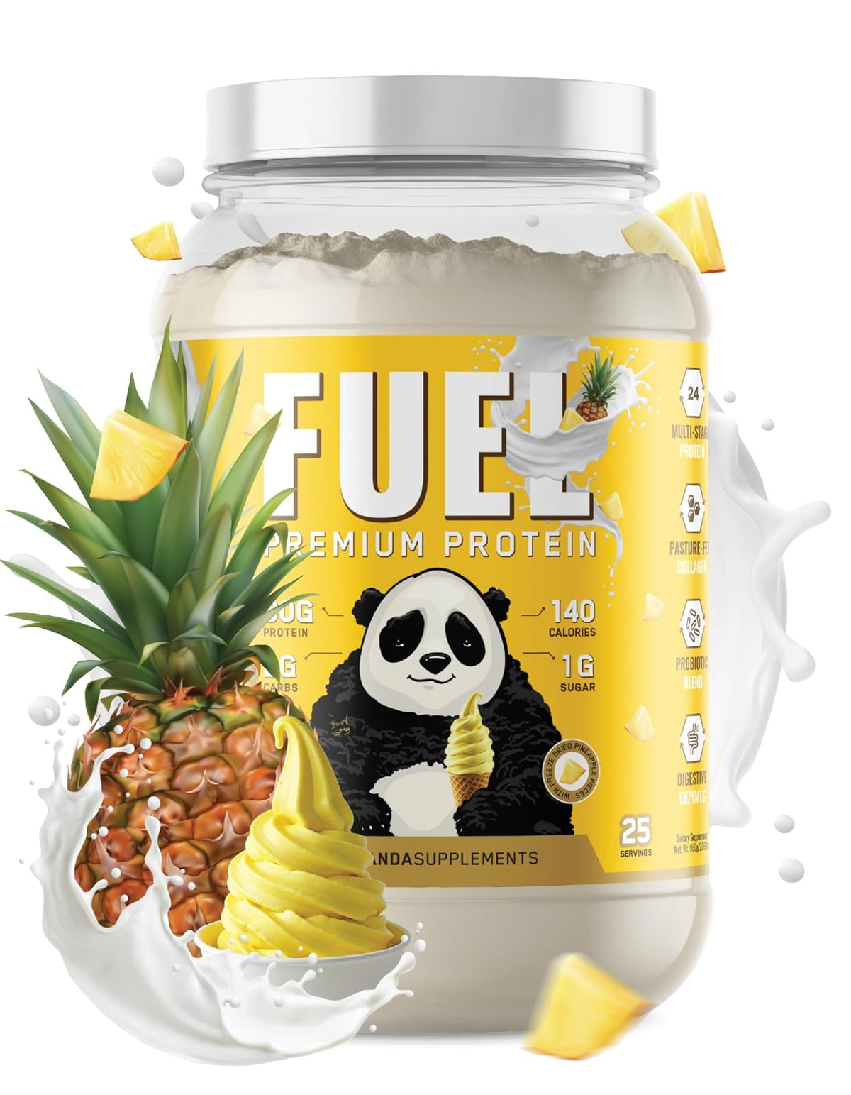 Panda Fuel Protein pineapple ice cream flavour