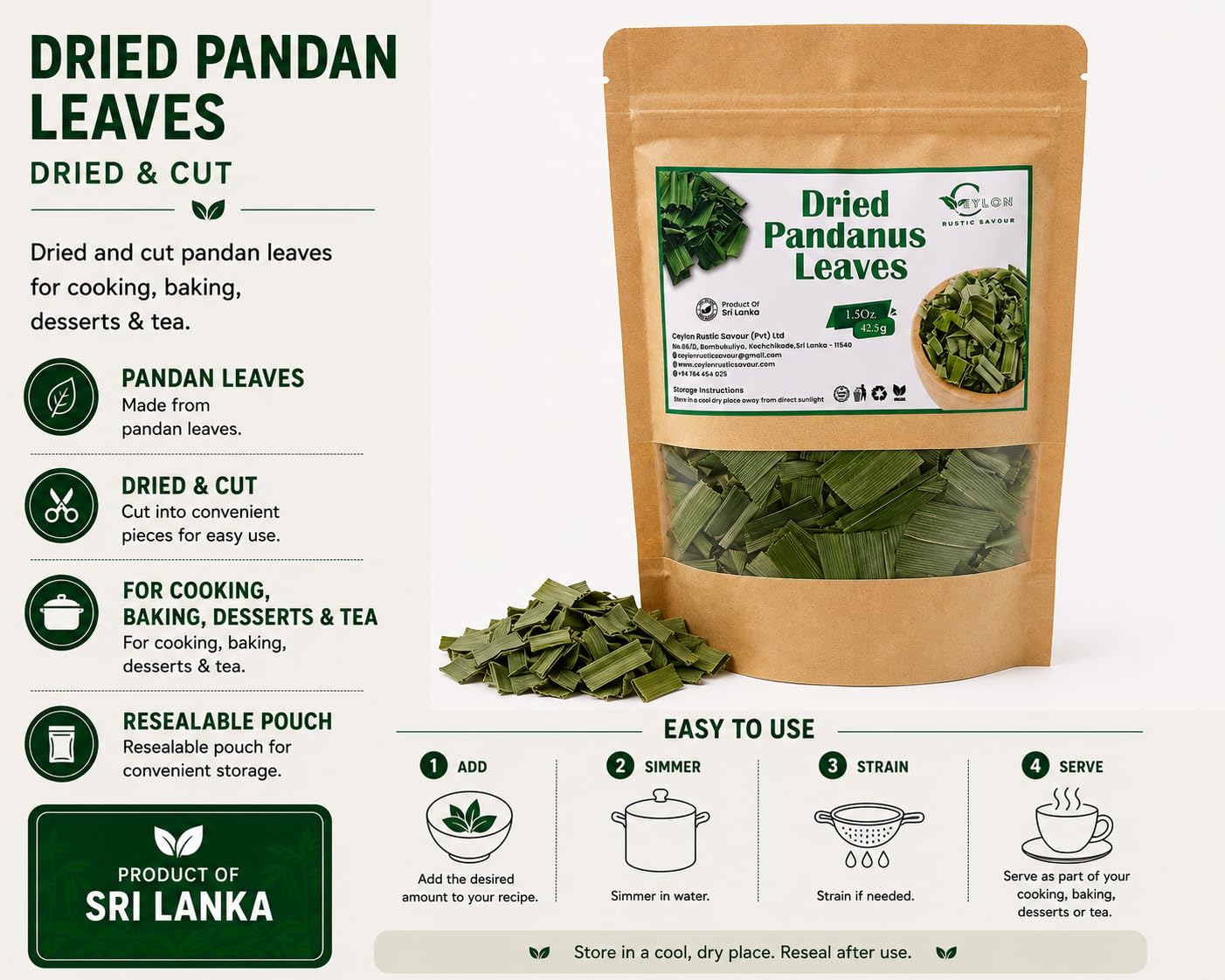 Pandan leaves tea for relaxation