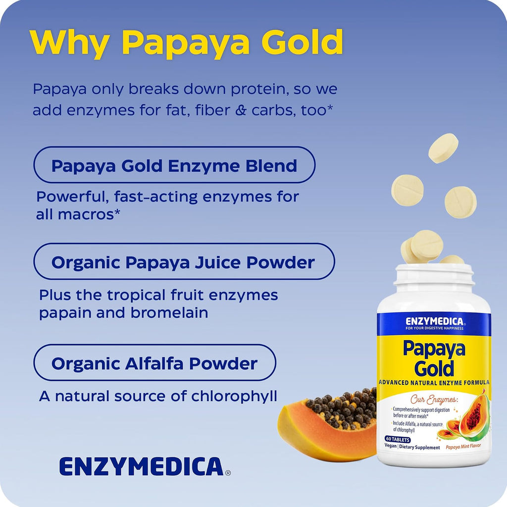 Papaya Gold digestive enzymes for bloating