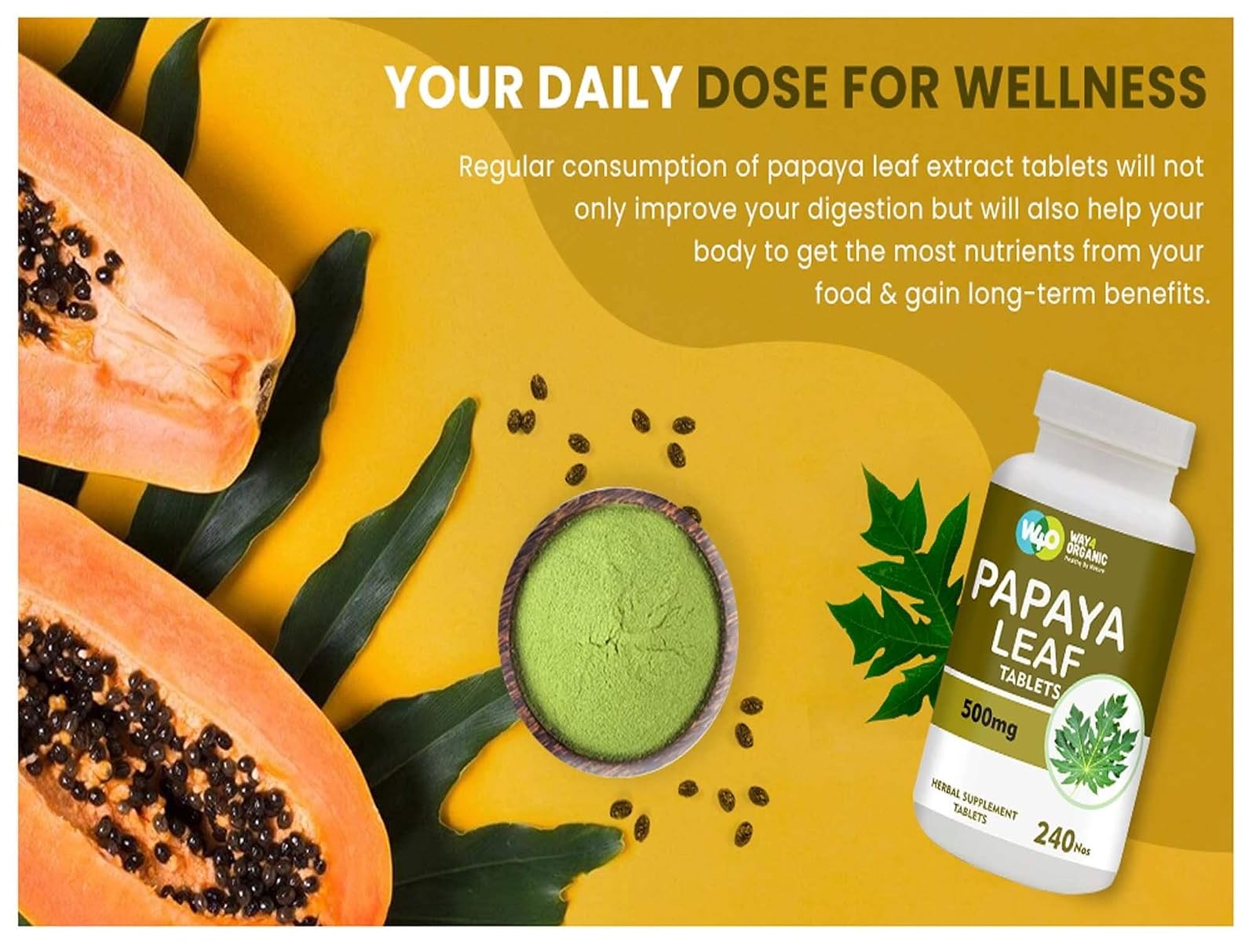 Papaya leaf capsules for seniors