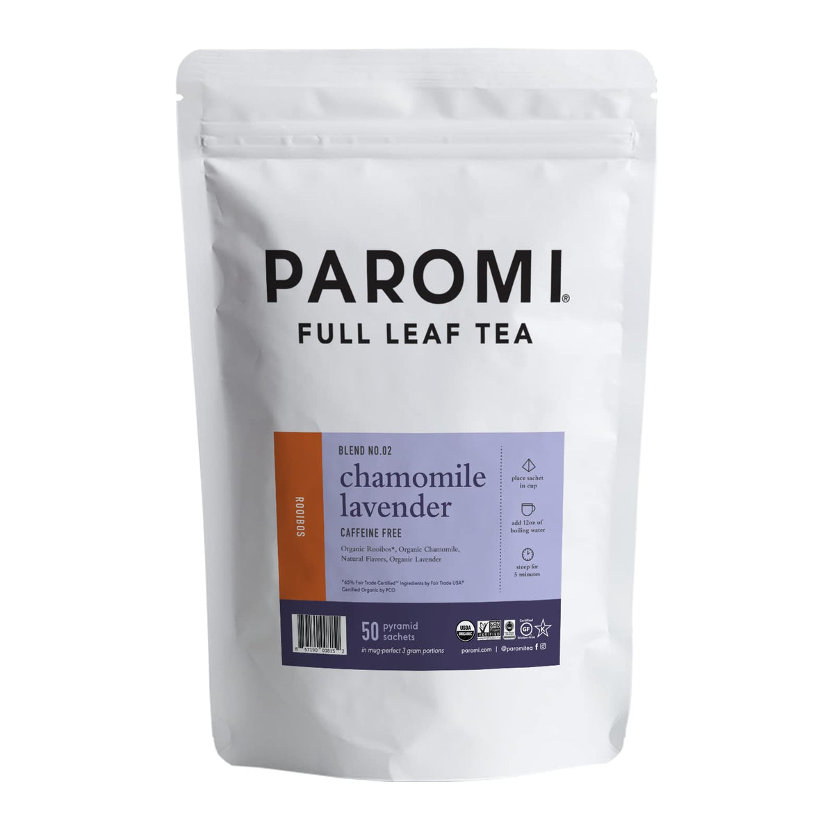 Paromi chamomile lavender rooibos tea bags