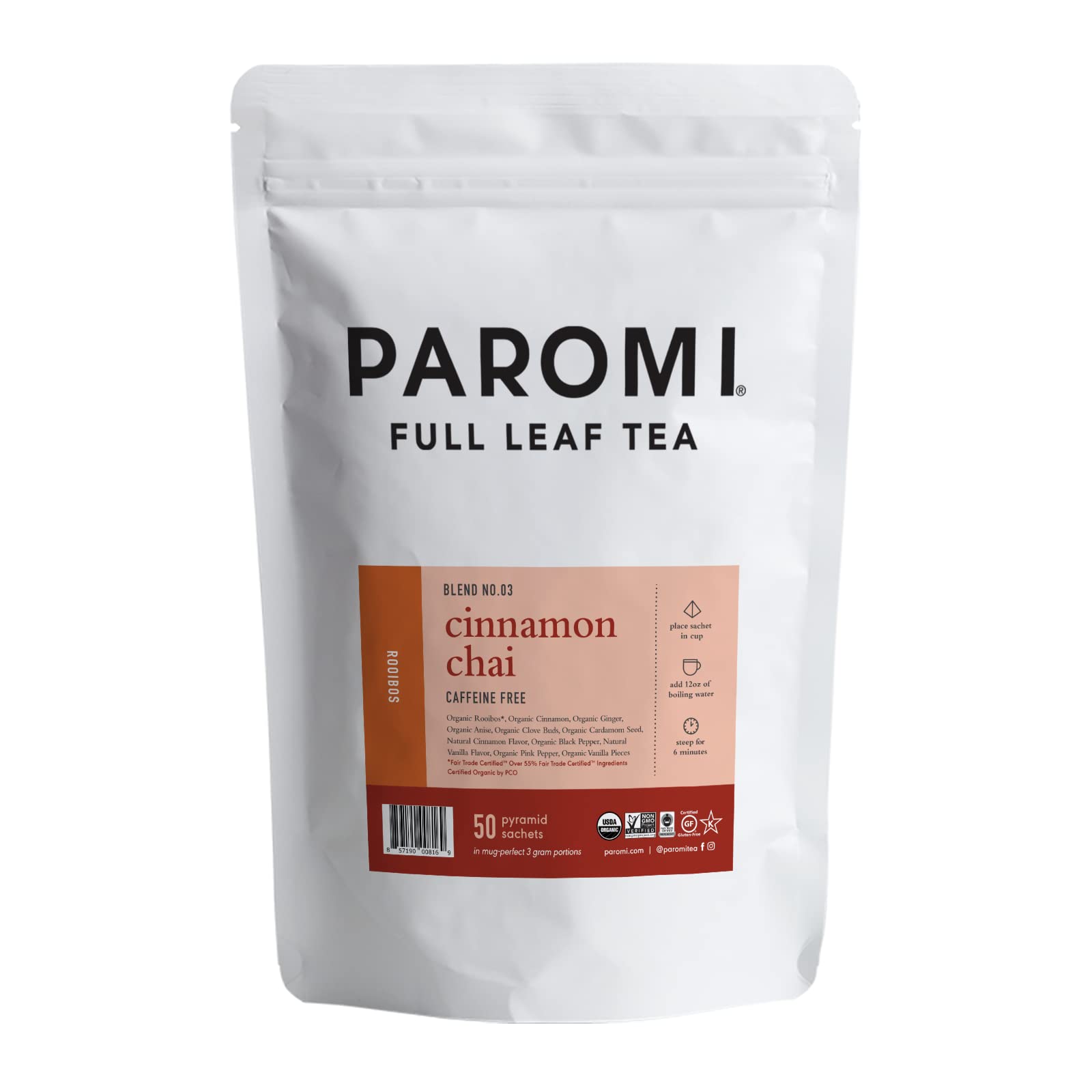 Paromi cinnamon chai herbal tea