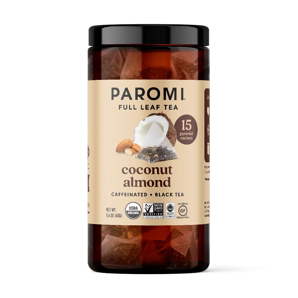 Paromi herbal tea with coconut almond