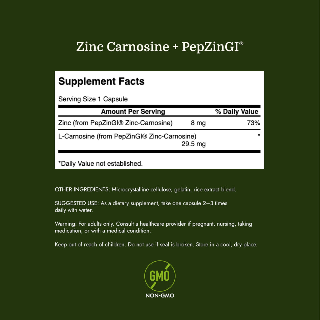 Patented zinc formula for gastric support