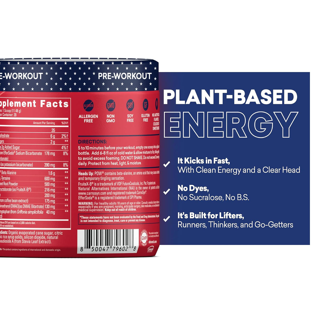 Patriot Pop pre workout for intense workouts