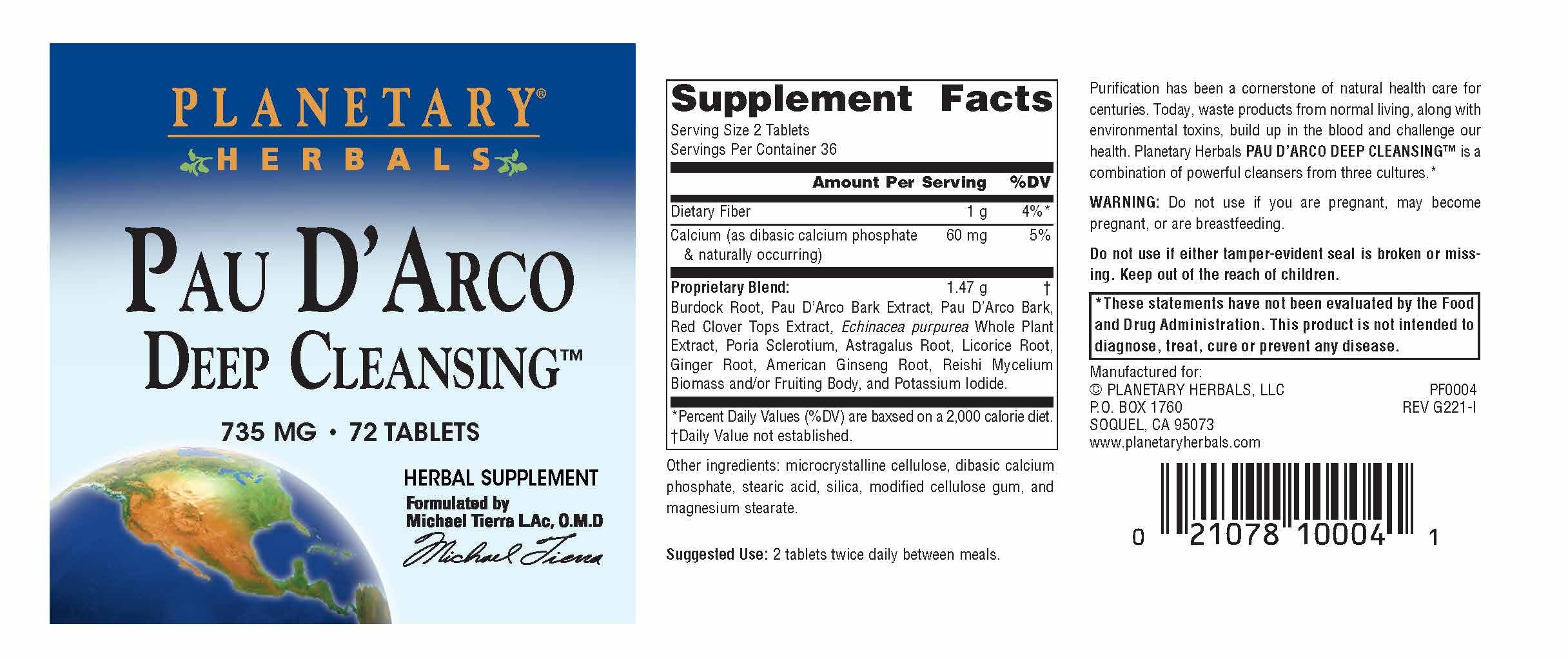 Pau D'Arco 735 mg dosage