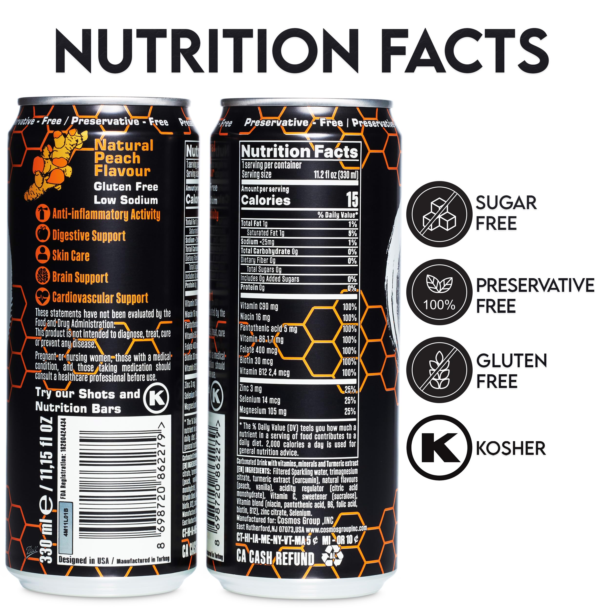 peach flavored turmeric wellness drink