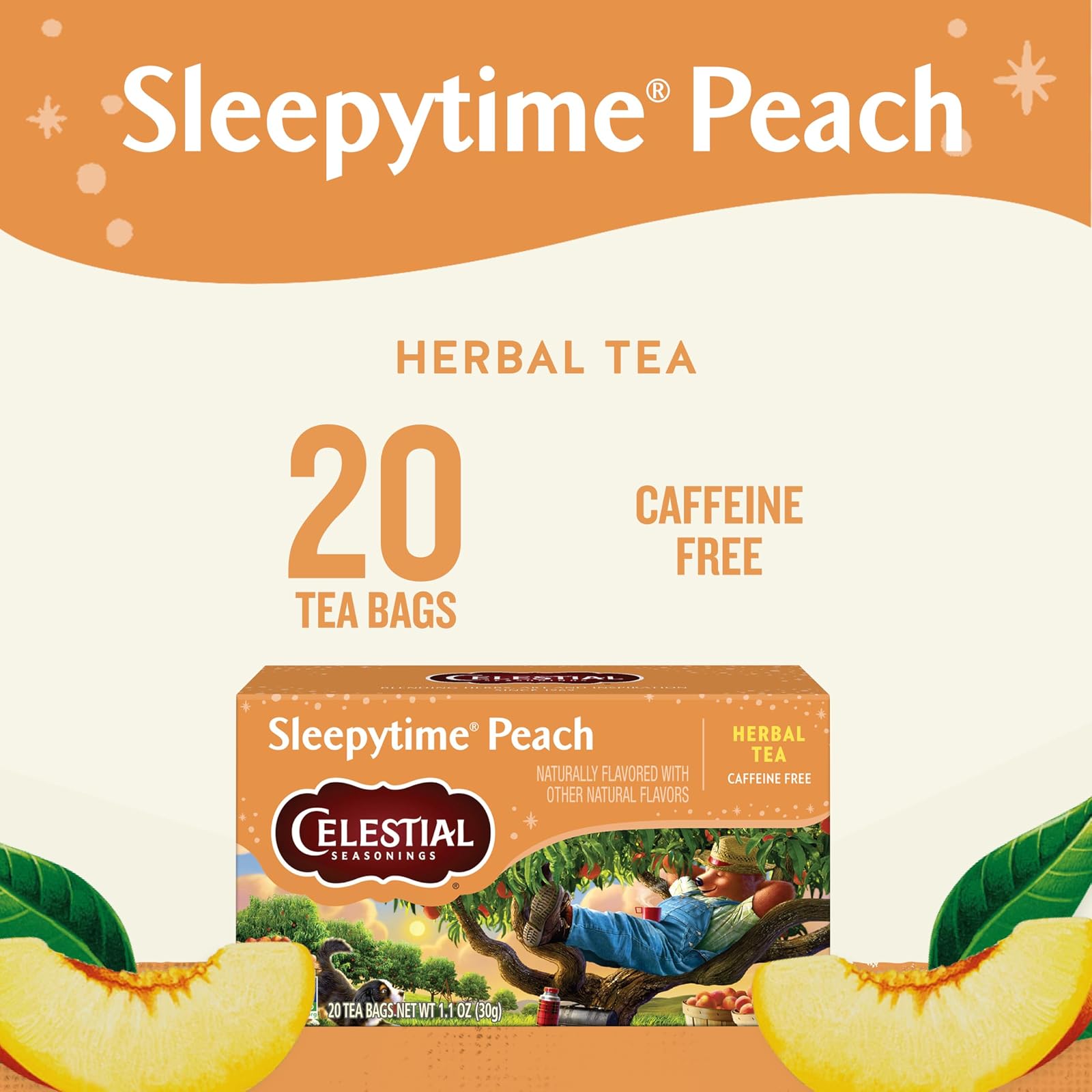 Peach flavour chamomile tea bags
