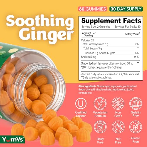 Peach flavour ginger gummies 500 mg