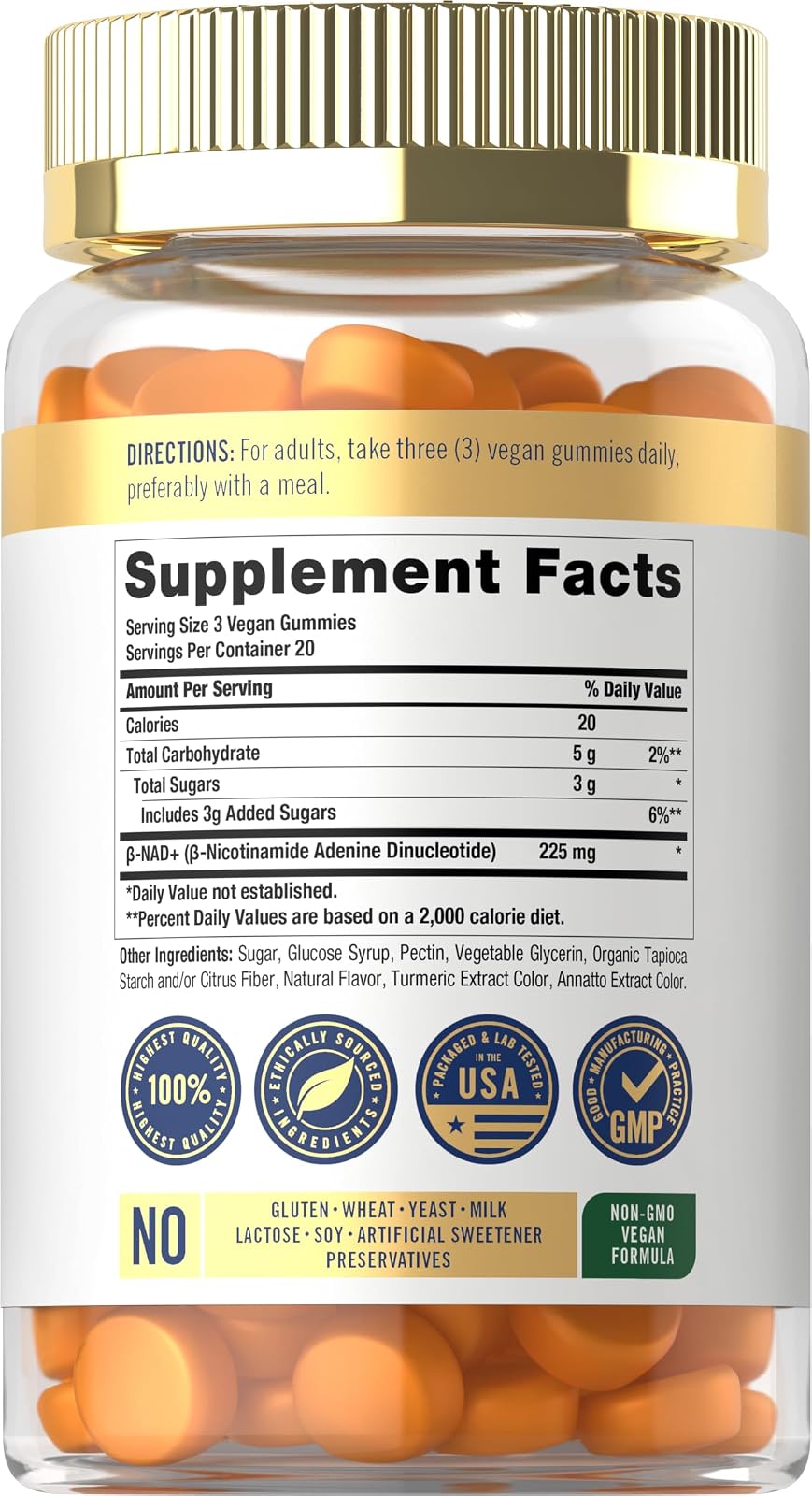 Peach flavour multivitamin gummies