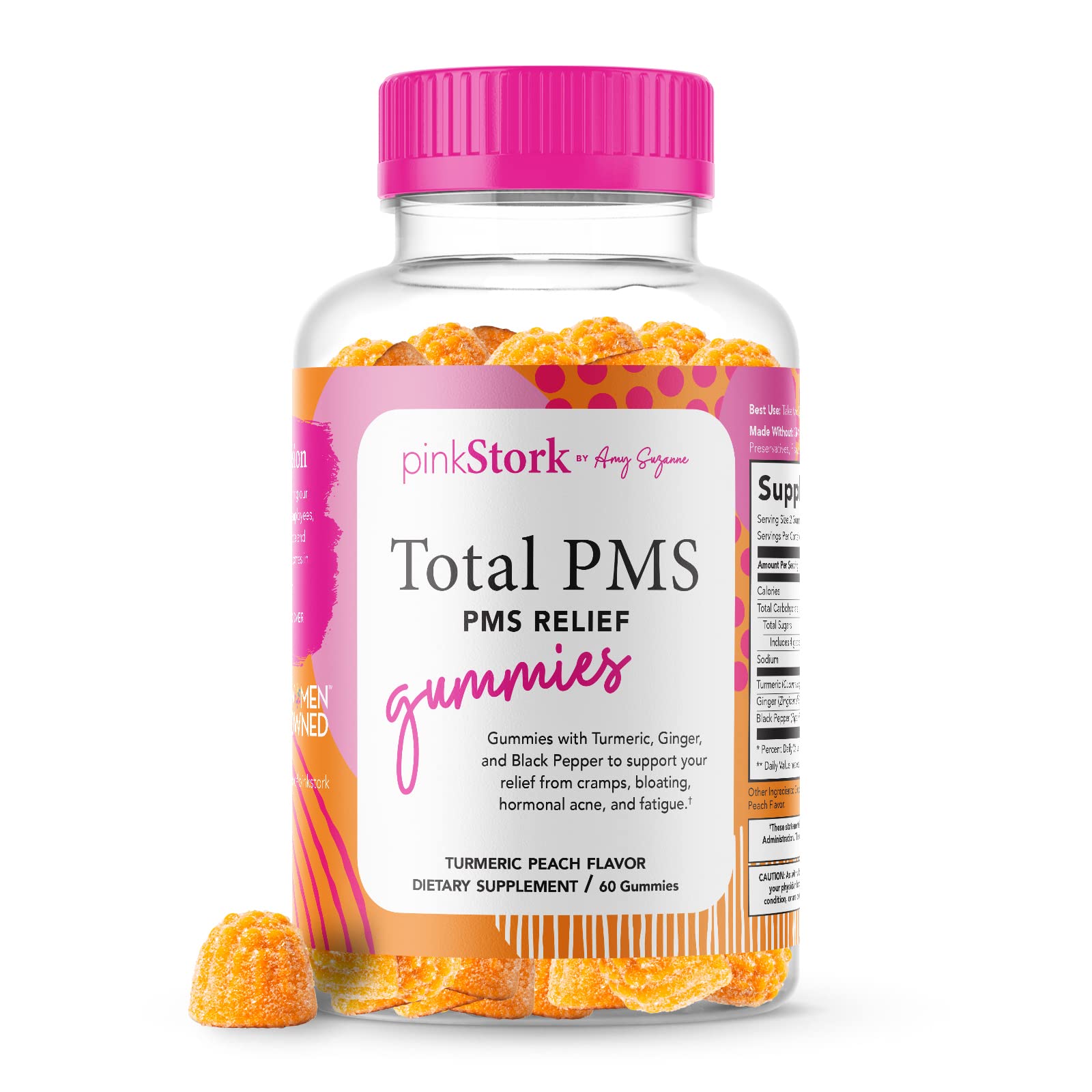 peach flavour PMS support gummies