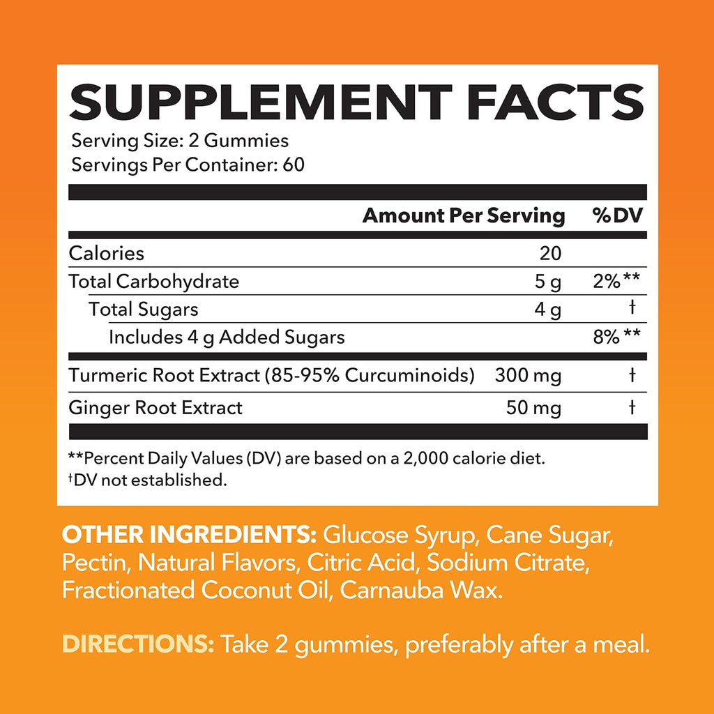 peach flavour turmeric and ginger supplements