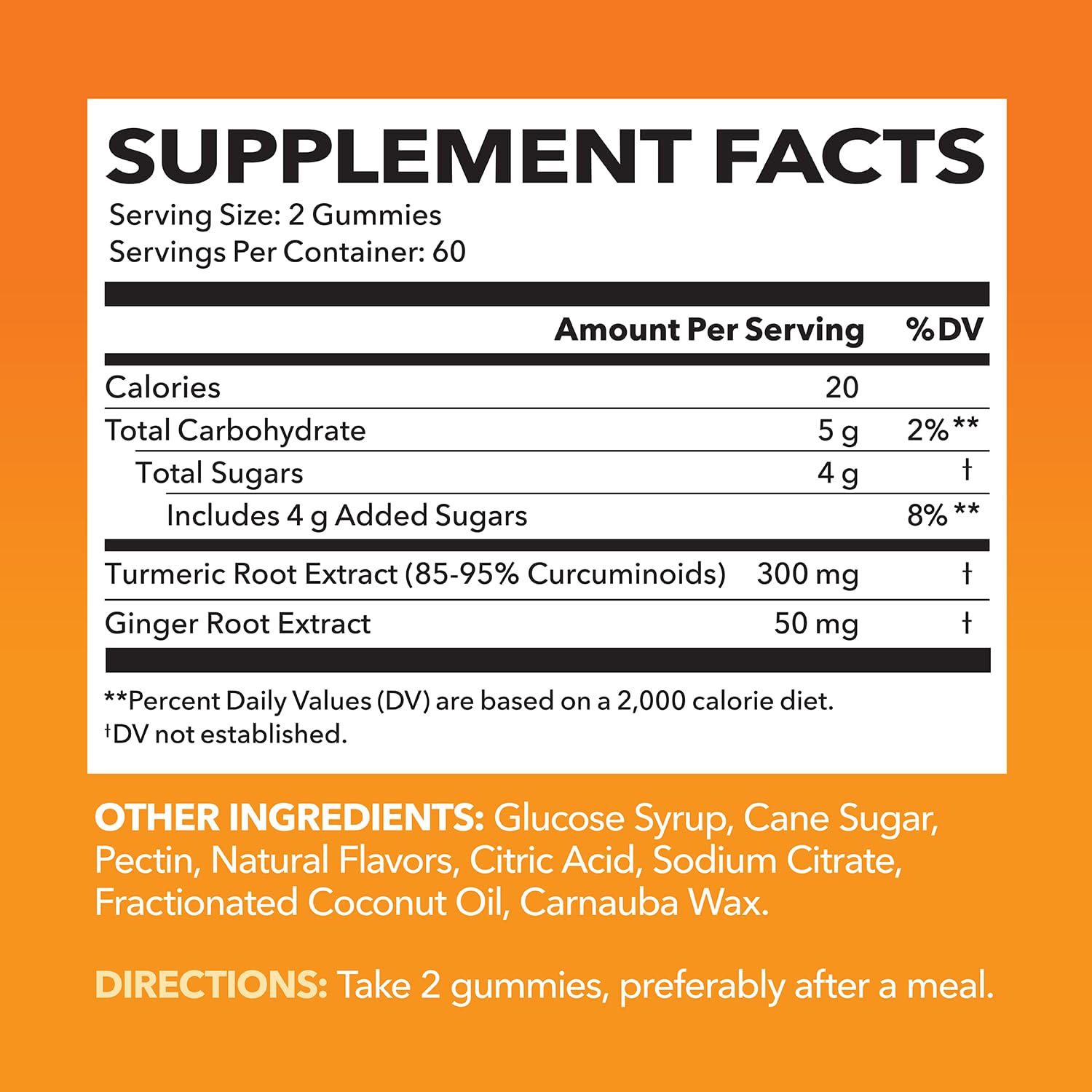 peach flavour turmeric and ginger supplements